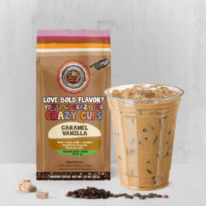 Crazy Cups Decaf Flavored Ground Coffee Variety Pack, Includes Cinnamon French Toast, Caramel Vanilla, Pumpkin Caramel Spice, in 10 oz Bags, For Brewing Flavored Hot or Iced Decaf Coffee, Variety 3 Pack