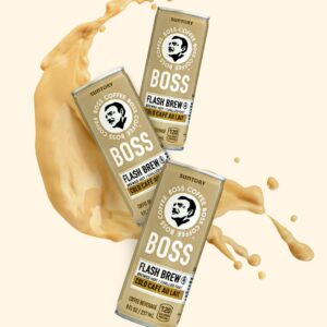 BOSS Coffee by Suntory - Japanese Flash Brew Coffee with Milk, 8oz 12 Pack, Imported from Japan, Au Lait, Espresso Doubleshot, Ready to Drink, Contains Milk, No Gluten