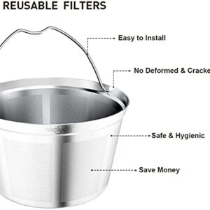 Nicelucky Bunn coffee filter reusable 8 10 12 cup basket replacement filter-stainless steel Permanent coffee filter Suitable for BUNN coffee brewer