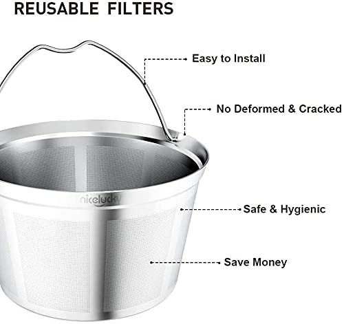 Nicelucky Bunn coffee filter reusable 8 10 12 cup basket replacement filter-stainless steel Permanent coffee filter Suitable for BUNN coffee brewer