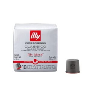 illy coffee iperespresso capsules - single-serve coffee capsules & pods - single origin coffee pods – classico medium roast with notes of caramel - for iperespresso capsule machines – 18 count