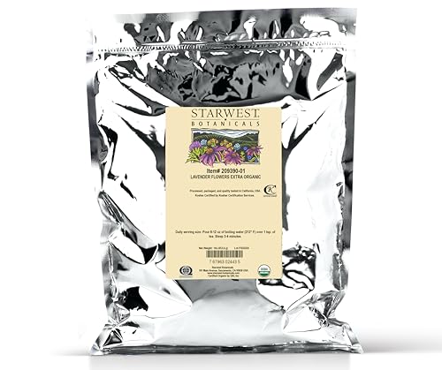 Starwest Botanicals Organic Dried Lavender Flowers Extra Grade, 1 Pound