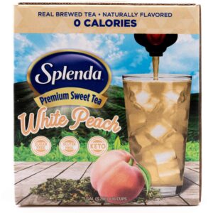 SPLENDA Premium Sweet Tea On Tap, 1 Gallon Bag In Box Ready to Drink Liquid, White Peach Green Tea, 128 Fl Oz