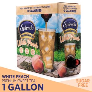 SPLENDA Premium Sweet Tea On Tap, 1 Gallon Bag In Box Ready to Drink Liquid, White Peach Green Tea, 128 Fl Oz