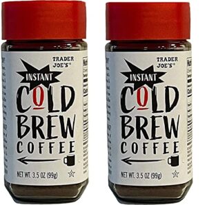 trader joe's medium roast instant cold brew coffee - 100% arabica beans (2 pack)