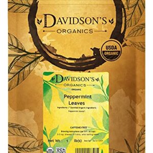 Davidson's Organics, Peppermint Leaves, Loose Leaf Tea, 16-Ounce Bag