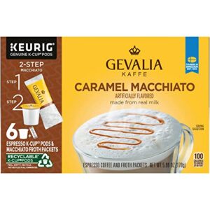 GEVALIA Caramel Macchiato Latte Coffee, K-CUP Pods, 5.98 oz, (18 Count,Pack - 3)