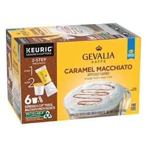 GEVALIA Caramel Macchiato Latte Coffee, K-CUP Pods, 5.98 oz, (18 Count,Pack - 3)