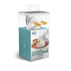 genuine fred duck drink tea infuser, for loose leaf, white