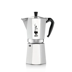 bialetti - moka express: iconic stovetop espresso maker, makes real italian coffee, moka pot 18 cups (27 oz - 810 ml), aluminium, silver