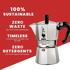 Bialetti - Moka Express: Iconic Stovetop Espresso Maker, Makes Real Italian Coffee, Moka Pot 18 Cups (27 Oz - 810 Ml), Aluminium, Silver