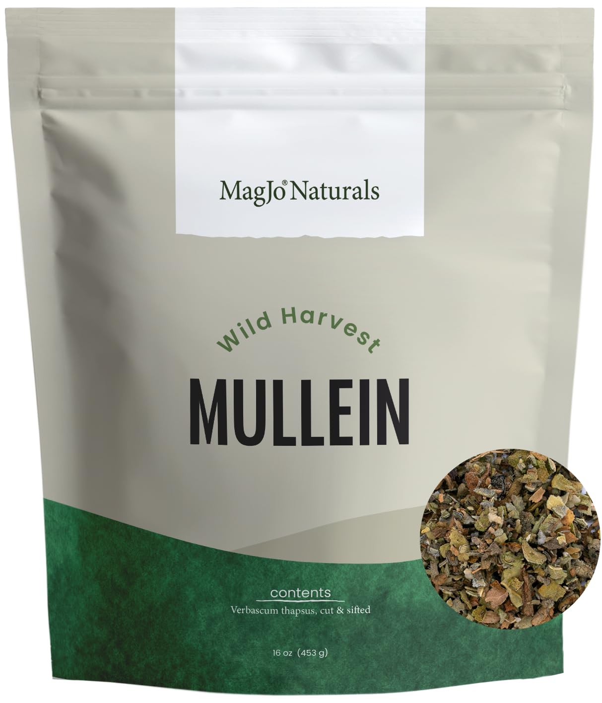 MagJo Naturals, Mullein Leaf (16 oz) Cut and Sifted, Wild-Crafted, gordolobo tea, leaves, Verbascum