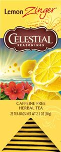 celestial seasonings herbal tea, lemon zinger, 25 count box