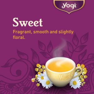 Yogi Tea Comforting Chamomile Tea - 16 Tea Bags per Pack (4 Packs) - Organic Chamomile Tea Bags - Supports a Good Night's Sleep & Occasional Stomach Discomfort - Made from Organic Chamomile Flower