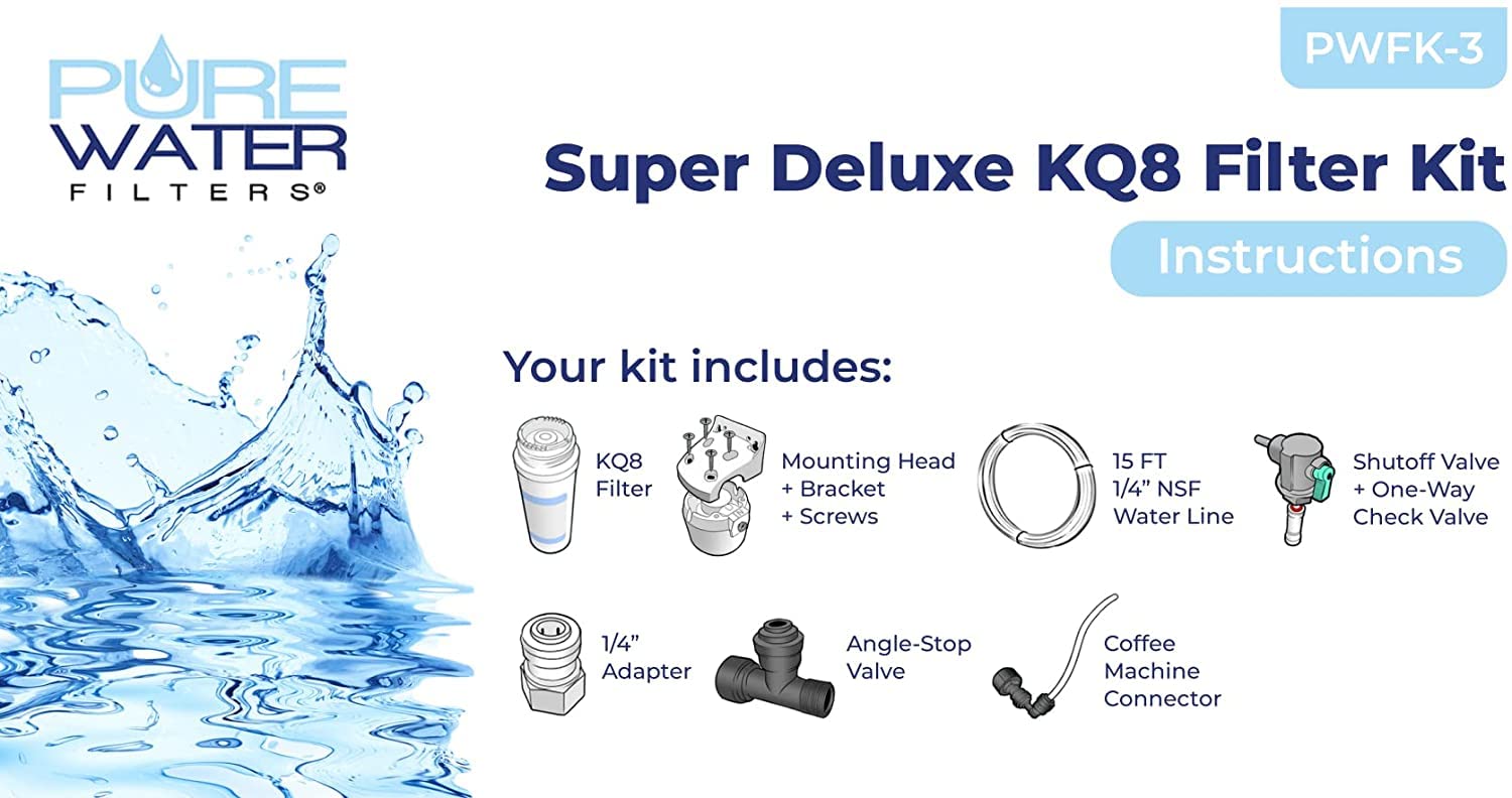 Kq8 Filter Kit for Keurig B150, K150, B155, K155, K2500, K3000, B3000, B3000se, K3500, K4000 by PureWater Filters