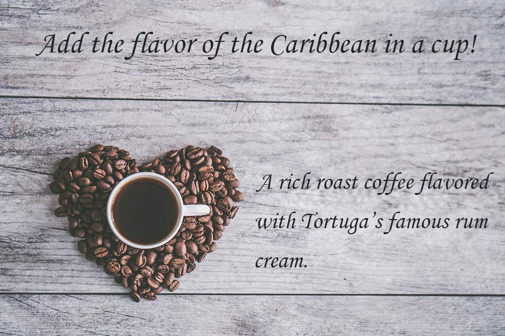 TORTUGA Caribbean Rum Cream Flavored Coffee- Roasted and Ground Coffee 10oz - The Perfect Premium Gourmet Gift for Gift Baskets, Parties, Holidays, and Birthdays