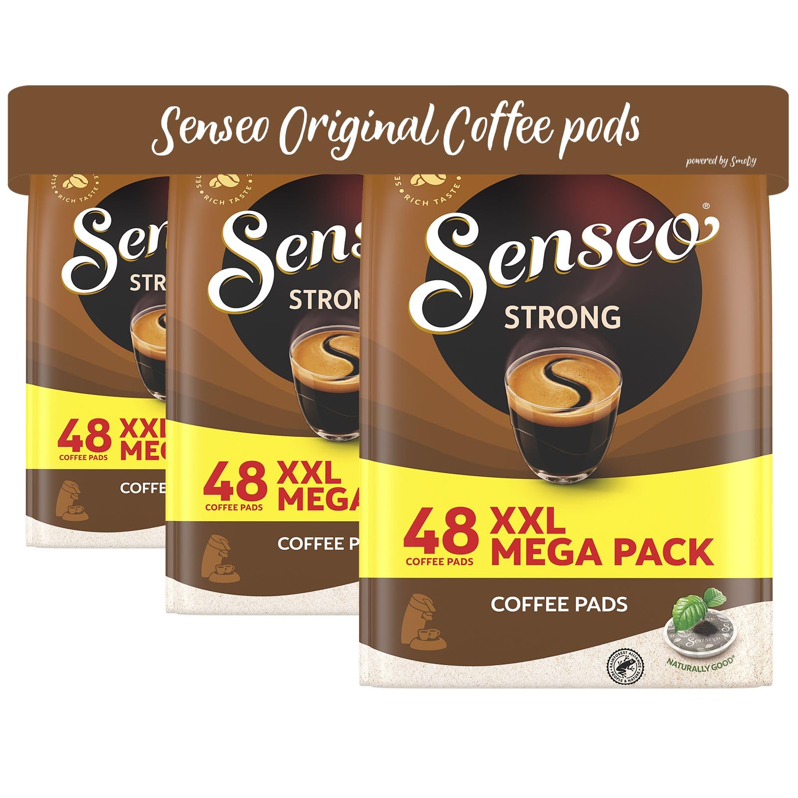 Douwe Egberts, Senseo, Strong Roast, 48 Pods/Pads, Full and Rich Coffee, Triple Pack