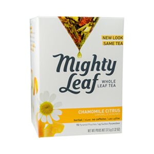 mighty leaf tea chamomile citrus hot tea bags, 15 ct