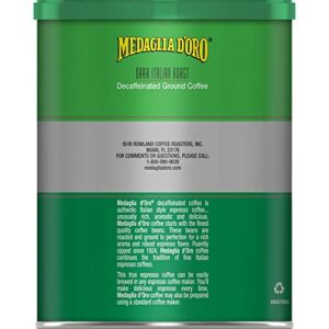 Medaglia D'Oro Decaf Italian Roast Espresso Style Ground Coffee, 10 Ounces