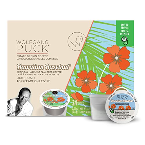 Wolfgang Puck Coffee Single Serve Capsules, Compatible with Keurig K-Cup Brewers, Hawaiian Hazelnut, 24 Count