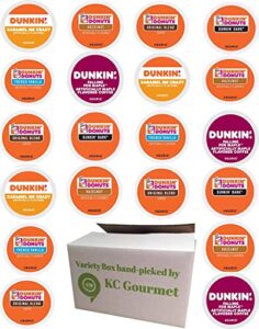 variety pack of dunkin donuts coffee k cups for all keurig k cup brewers - (6 flavors, no decaf, 4 k cups each flavor, total of 24)