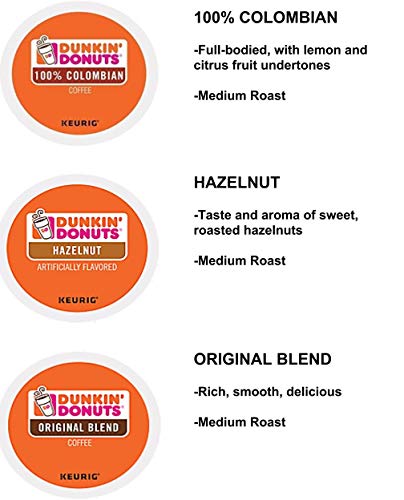 Variety pack of Dunkin Donuts Coffee K Cups for All Keurig K Cup Brewers - (6 flavors, NO DECAF, 4 K cups each flavor, Total of 24)