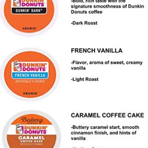 Variety pack of Dunkin Donuts Coffee K Cups for All Keurig K Cup Brewers - (6 flavors, NO DECAF, 4 K cups each flavor, Total of 24)