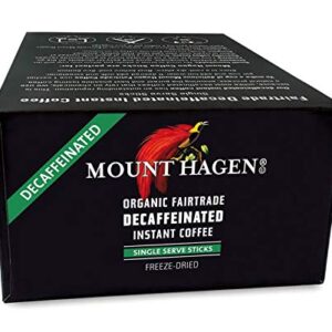 Mount Hagen 25 Count Single Serve Instant Decaf Coffee Packets - 2 Pack | Decaffeinated Organic Medium Roast Arabica Beans | Eco-friendly, Fair-Trade [2 x 25 sticks/1.76oz/50g]