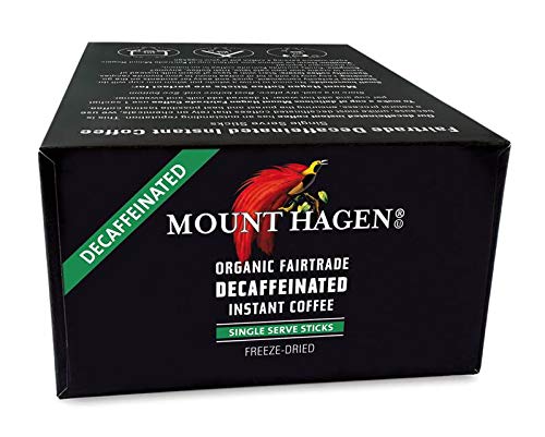 Mount Hagen 25 Count Single Serve Instant Decaf Coffee Packets - 2 Pack | Decaffeinated Organic Medium Roast Arabica Beans | Eco-friendly, Fair-Trade [2 x 25 sticks/1.76oz/50g]