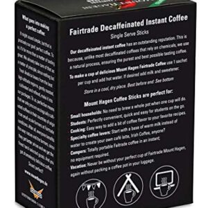 Mount Hagen 25 Count Single Serve Instant Decaf Coffee Packets - 2 Pack | Decaffeinated Organic Medium Roast Arabica Beans | Eco-friendly, Fair-Trade [2 x 25 sticks/1.76oz/50g]