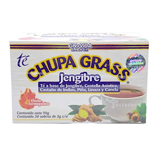 2 Pack Improved Formula Tea CHUPA GRASS & PANZA - Tea Based Ginger, Gotu Kola & Cinammon, Pineapple Jengibre (30 Tea Bags/0.10 oz Each)