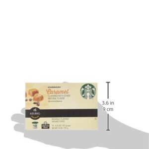 Starbucks Flavored Coffee K-Cup Pods, Caramel Flavored Coffee, Made without Artificial Flavors, Keurig Genuine K-Cup Pods, 10 CT K-Cups/Box (Pack of 1 Box)