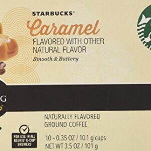 Starbucks Flavored Coffee K-Cup Pods, Caramel Flavored Coffee, Made without Artificial Flavors, Keurig Genuine K-Cup Pods, 10 CT K-Cups/Box (Pack of 1 Box)