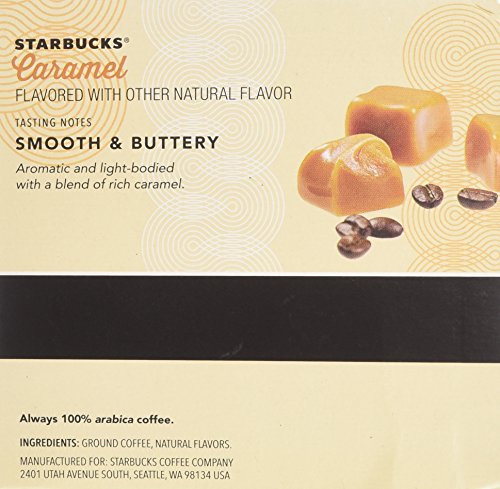 Starbucks Flavored Coffee K-Cup Pods, Caramel Flavored Coffee, Made without Artificial Flavors, Keurig Genuine K-Cup Pods, 10 CT K-Cups/Box (Pack of 1 Box)