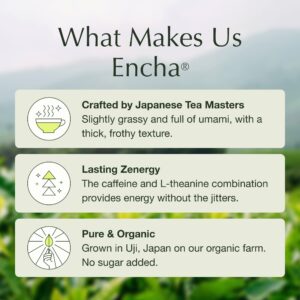 Encha Latte Grade Matcha Powder - First Harvest Organic Unsweetened Matcha Green Tea Powder, From Uji, Japan (30G/1.06 Ounce) Premium Powder for matcha latte, matcha smoothie | Caffeine, L-Theanine