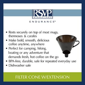 RSVP Manual Drip Coffee Filter Cone for Carafes or Thermos