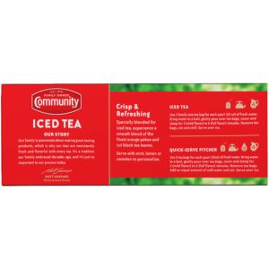 Community Coffee Porch Breeze Signature Iced Tea Bags, Family Size, Box of 24 Bags (Pack of 6)