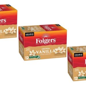 Folgers, Gourmet Selections, K-Cup Single Serve Coffee, 12 Count, 3.38oz Box(Pack of 3) (Vanilla Biscotti)