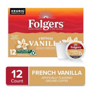 Folgers, Gourmet Selections, K-Cup Single Serve Coffee, 12 Count, 3.38oz Box(Pack of 3) (Vanilla Biscotti)