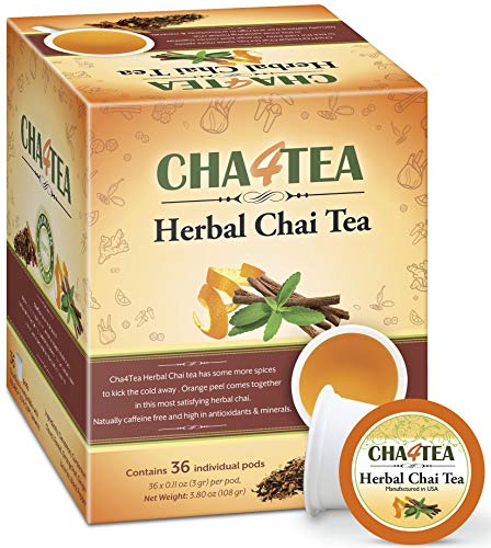 Cha4TEA 36-Count Herbal Chai Tea Pods for Keurig K-Cup Brewers