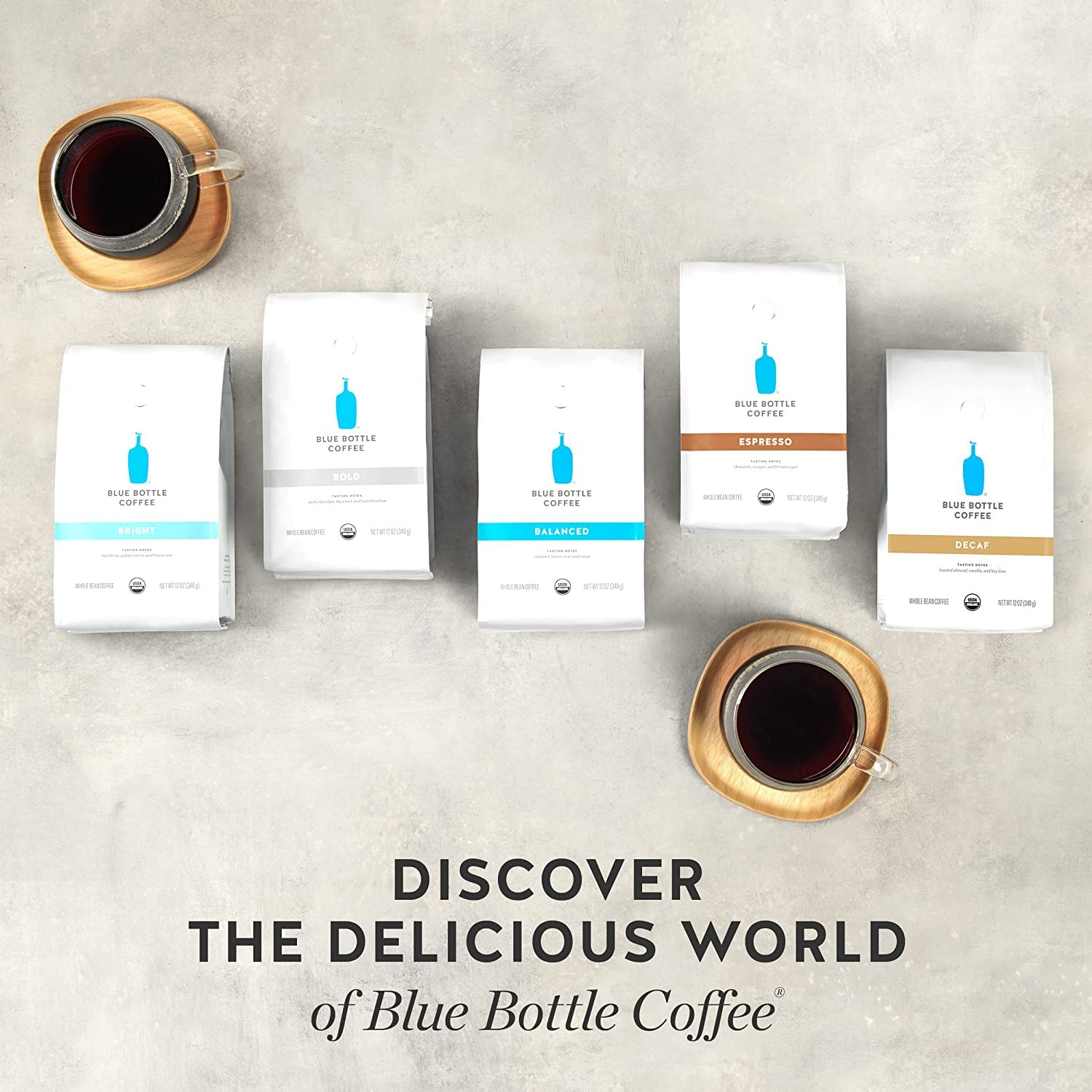 Blue Bottle Whole Bean Organic Coffee, Balanced, Medium Roast, 12 Ounce bag (Pack of 3)