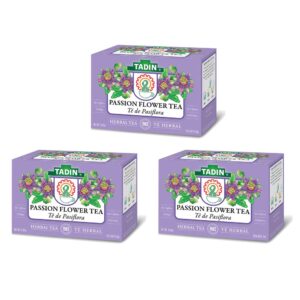 3 pack tadin tea, pasiflora - passion flower tea, 72 tea bags - relax mind muscle pasiflora