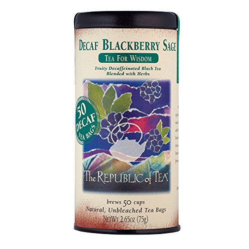 The Republic of Tea — Decaf Blackberry Sage Black Tea Tin, 50 Tea Bags, Environmentally- Friendly Decaffeinated Tea