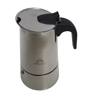 imusa usa b120-22062m stainless steel stovetop espresso coffeemaker 6-cup, silver