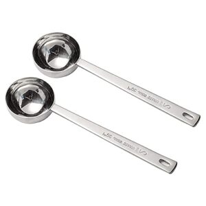 dingq 30ml 2pcs coffee scoop,stainless steel tablespoon, long handle coffee sugar powder tea scoop,measuring spoons, silver, esd713146