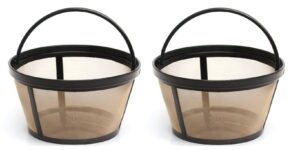 2 x permanent basket-style gold tone coffee filter designed for mr. coffee 10-12 cup basket-style coffeemakers