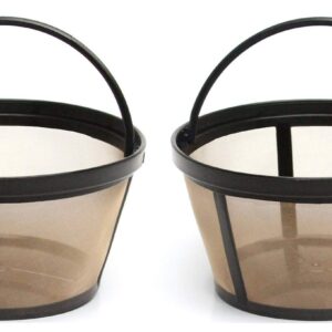 2 X Permanent Basket-Style Gold Tone Coffee Filter designed for Mr. Coffee 10-12 Cup Basket-Style Coffeemakers