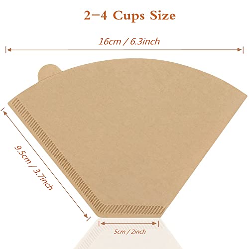 Coffee Filter #2,Cone Coffee Filter 2-4 Cups, Disposable Coffee Filters Paper for Smooth and Clean Taste, Pour Over and Coffee Maker (Natural Unbleached, U-shaped 100 Count)