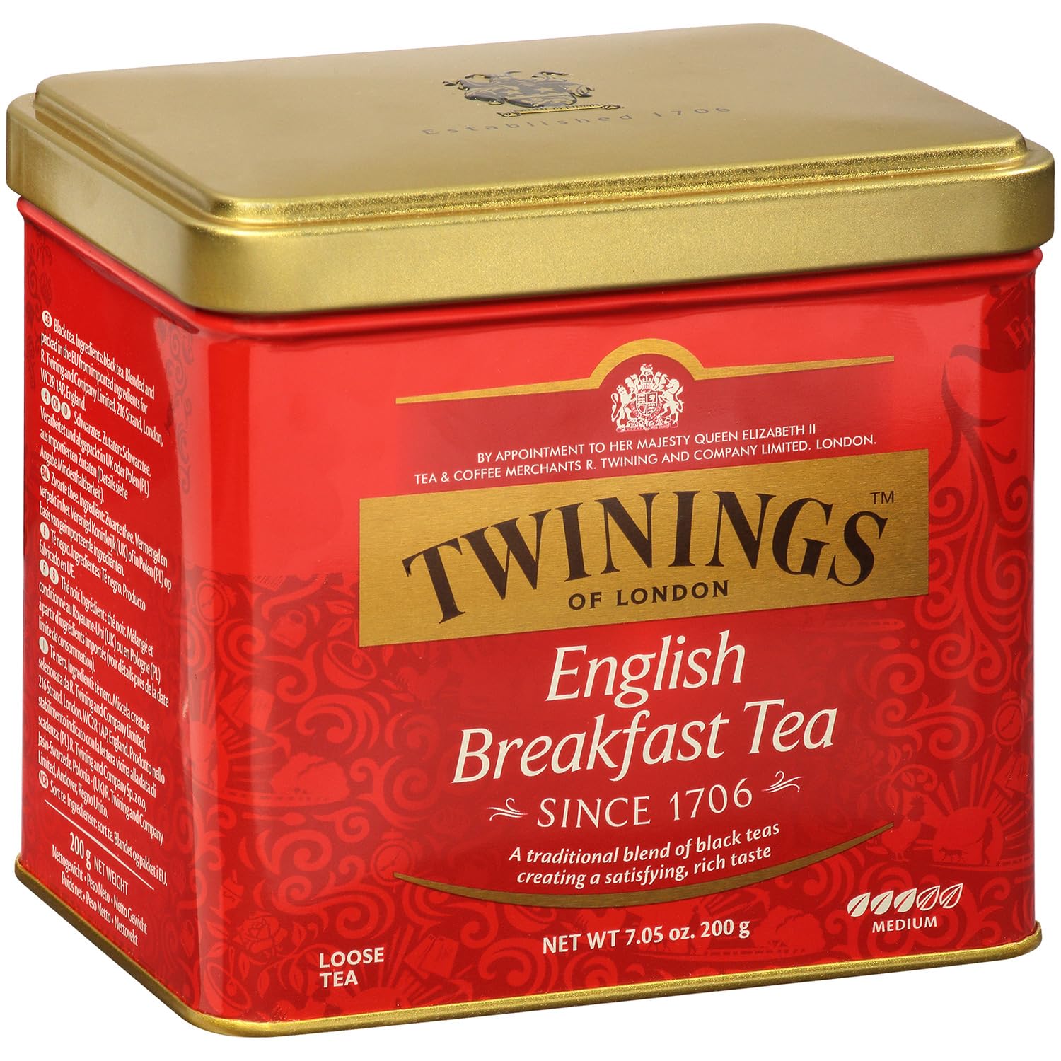 Twinings English Breakfast Tea, Loose Leaf - Traditional Caffeinated Black Tea in a Large Tea Tin, Gifts for Tea Lovers, 7.05 Oz