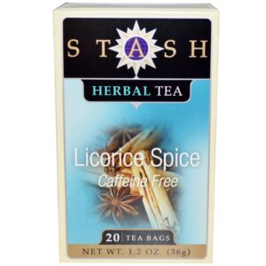 stash herbal tea - licorice spice 20 foil tea bags (pack of 2)